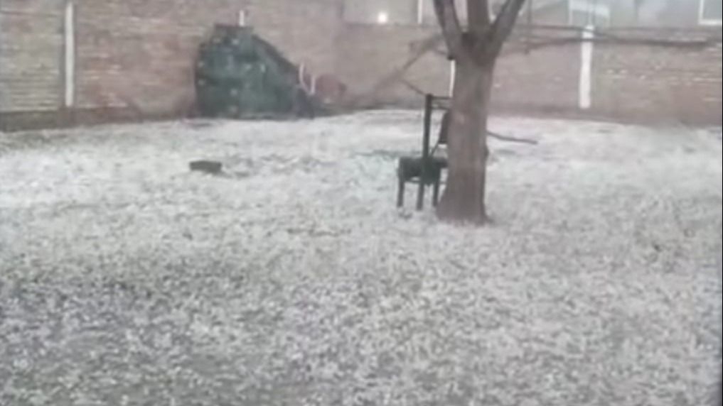 San Juan bajo alerta: caída de granizo en La Chimbera, 25 de Mayo