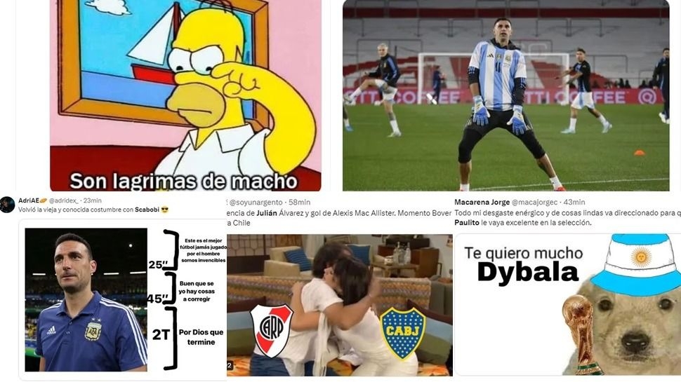 Argentina goleó a Chile y estallaron los memes de la Scaloneta