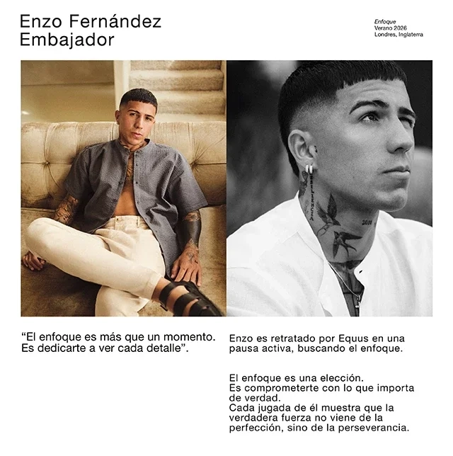 Enzo Fernández debuta como embajador de la marca argentina Equus